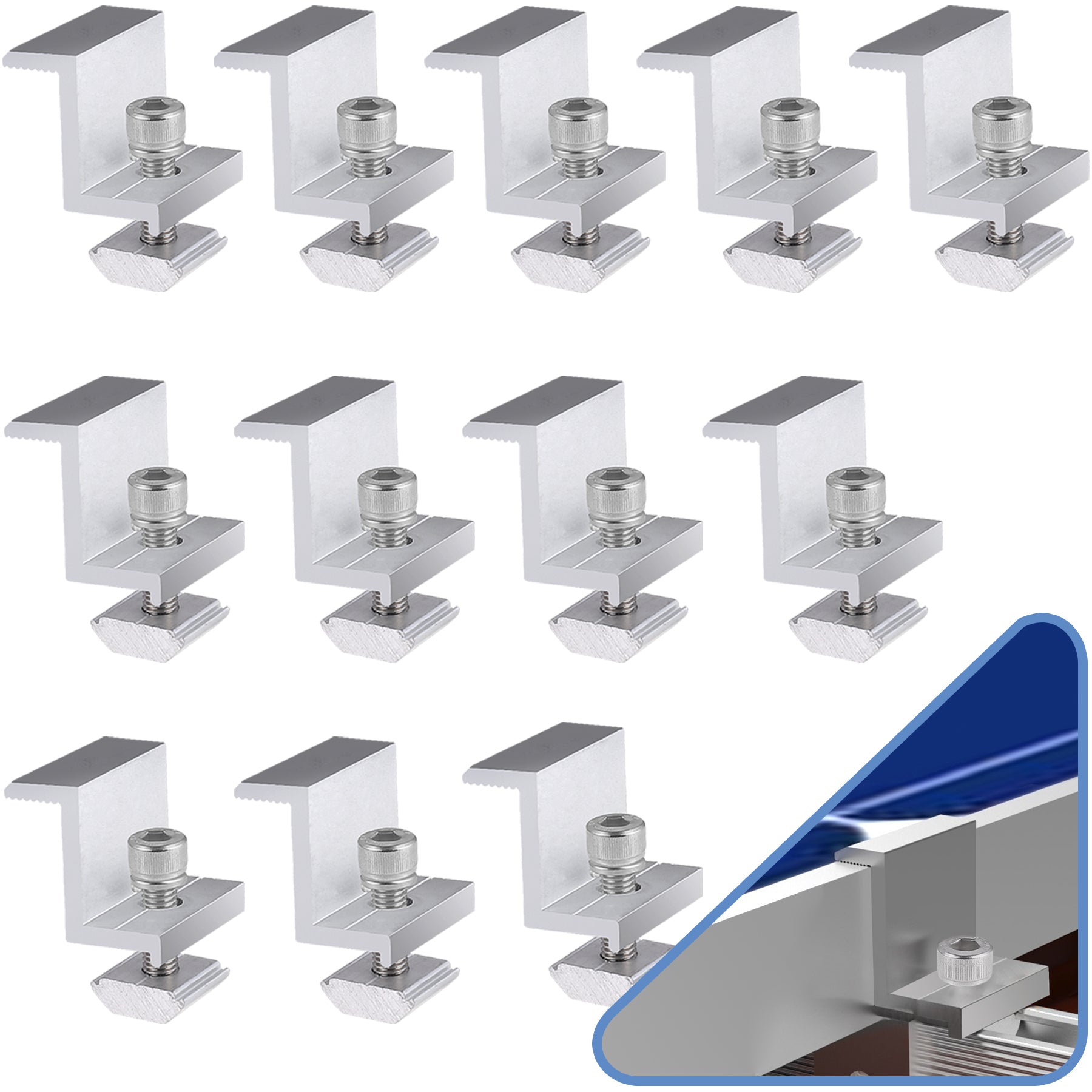 12pcs aluminum solar module bracket end clamp kit – Evieun